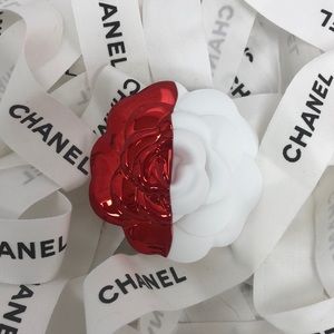 CHANEL | Accessories | Brand New Authentic Chanel 3d Red Camellia ...